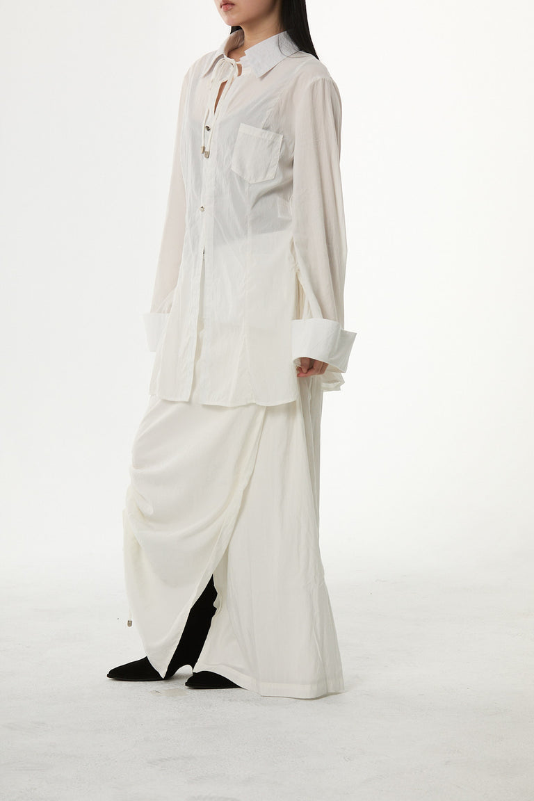 The Eco Edit ~ Two-way drawstring maxi skirt - Galactic White – HÁI the label